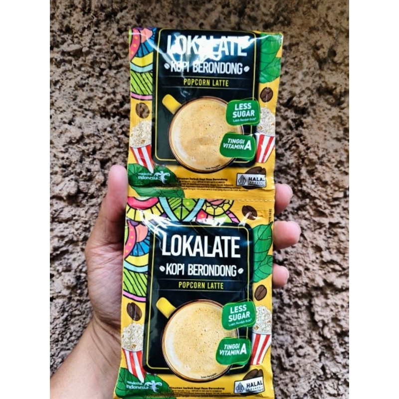 Jual Lokalate Kopi Berondong Rasa Popcorn Late 1 Renceng isi 10 Sachet ...