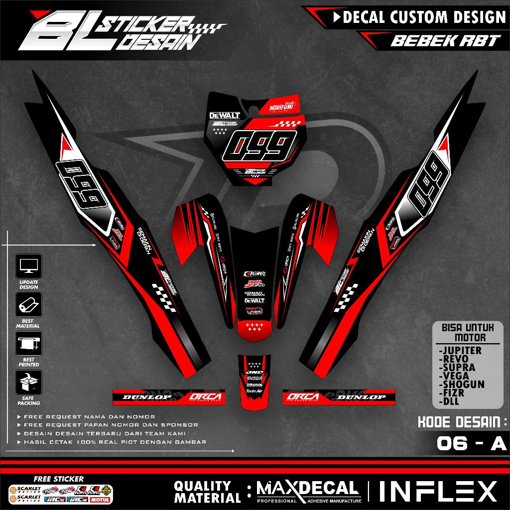 Jual BL STIKER Decal Stiker Bebek RBT/GTX VEGA R NEW Stiker Striping ...
