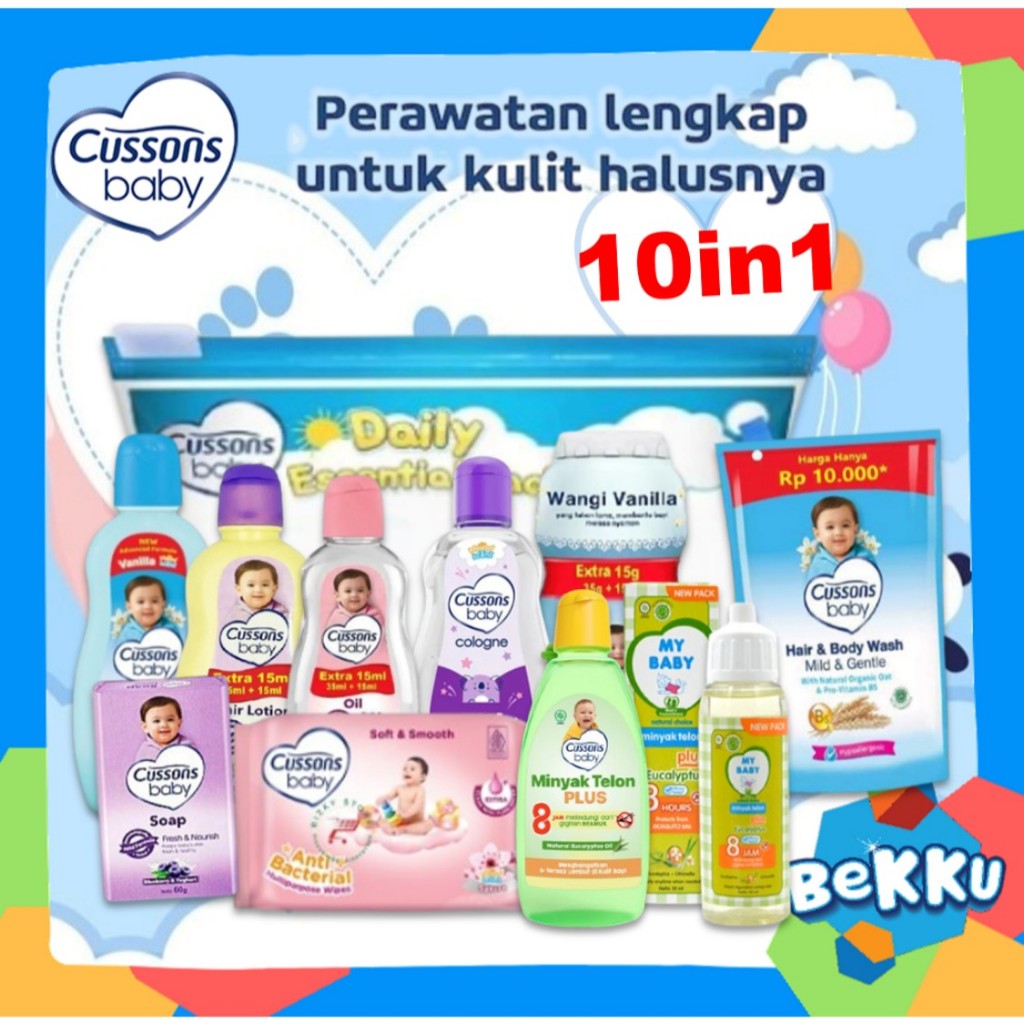 Jual Cussons Baby Pack Set 10 in1 | Gift Pack | Cream | Hair Lotion ...