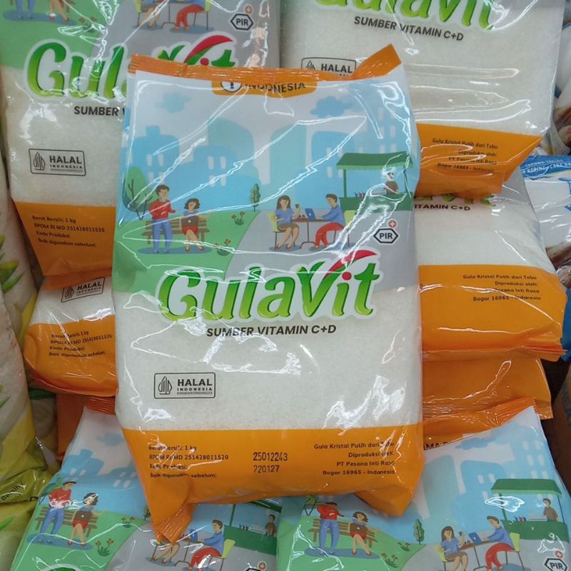 Jual GULAVIT GulaVit Gula Kristal Putih 1kg Sumber Vitamin C+D Halal ...