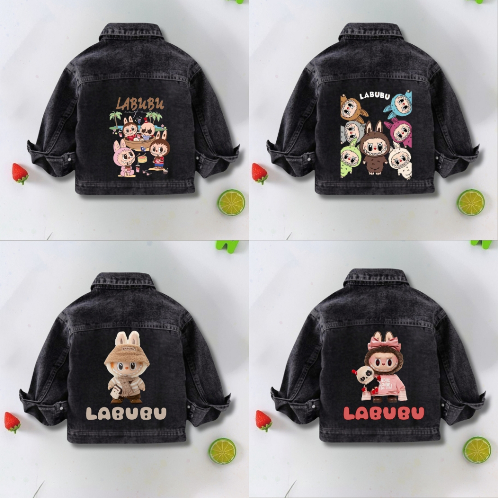 Jual JAKET LABUBU JEANS ANAK USIA 1 - 7 TAHUN SNOW BLACK | Shopee Indonesia