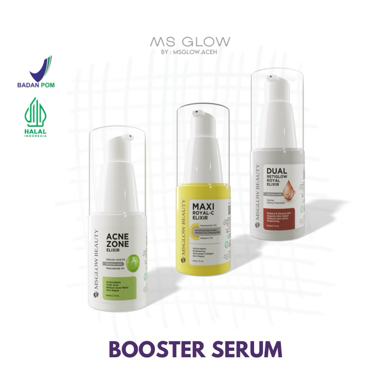 Jual BOOSTER SERUM ELIXIR ACNE ZONE MAXI ROYAL-C DUAL RETIGLOW ROYAL MS ...
