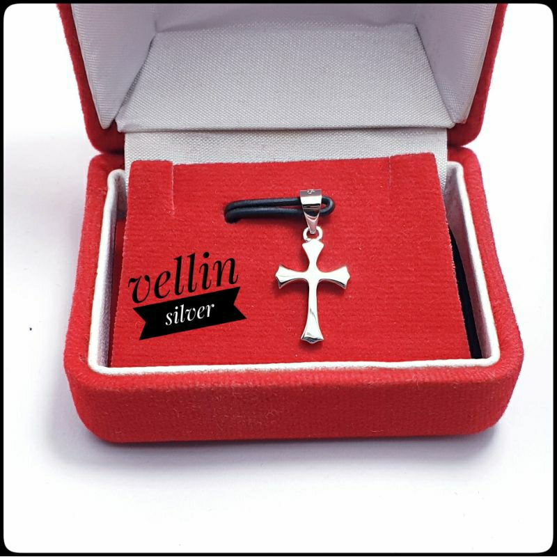 Jual Liontin Salib Polos Perak 925 Lapis Emas Putih / Perhiasan Bandul ...