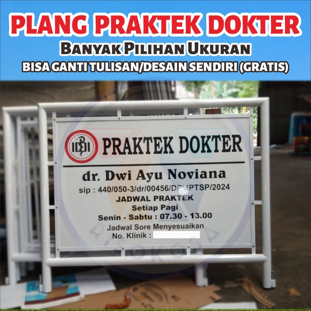 Jual PLANG PRAKTEK DOKTER UKURAN 60x80CM | Shopee Indonesia