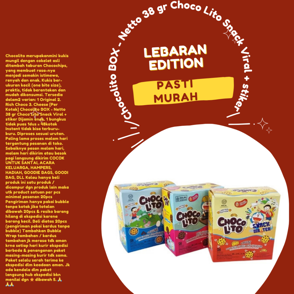 Jual Chocolito BOX - Netto 38 gr Choco Lito Snack Viral + Sticker ...