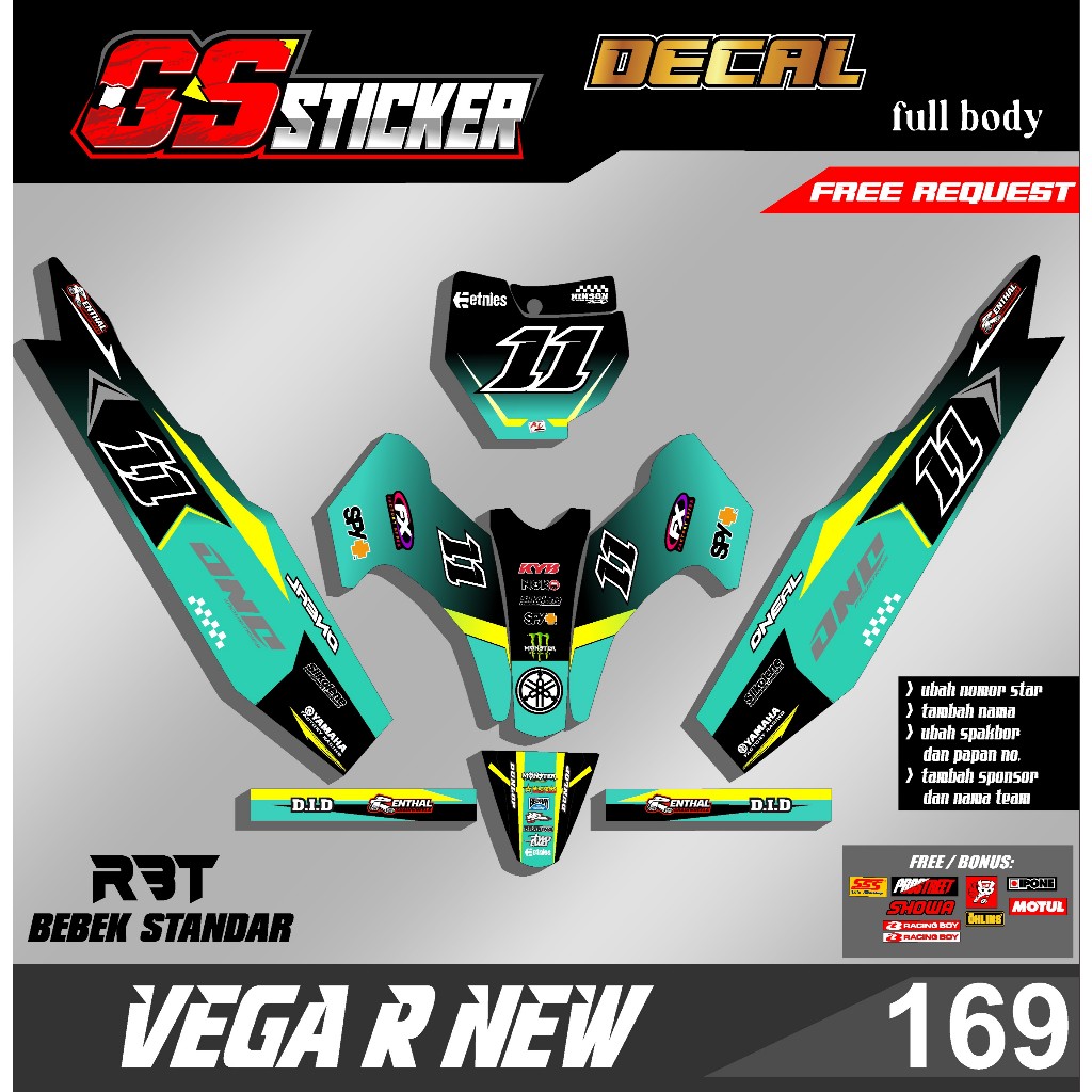 Jual GS STICKER DECAL FULL BODY RBT VEGA R NEW RBT BEBEK MODIF ...