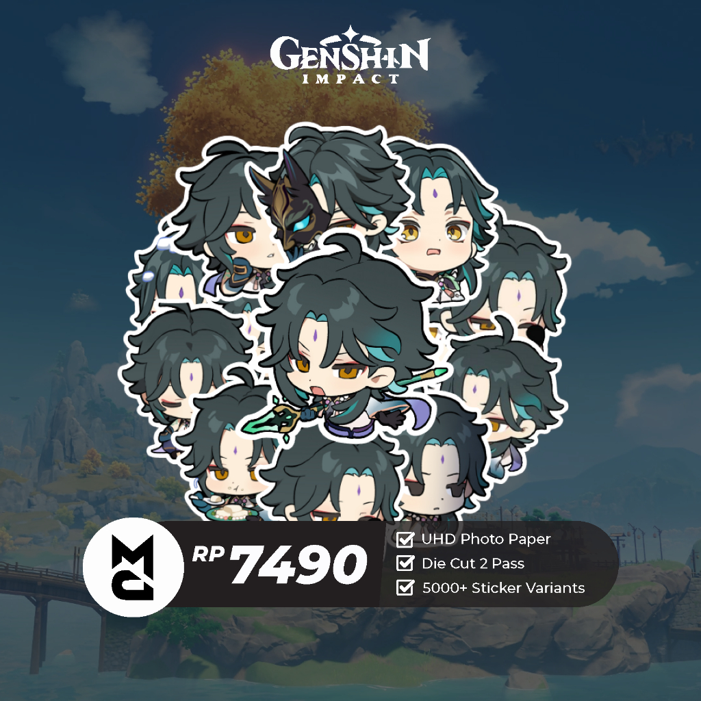 Jual Sticker Genshin Impact Xiao Sticker Aesthetic Lucu Sticker Helm ...