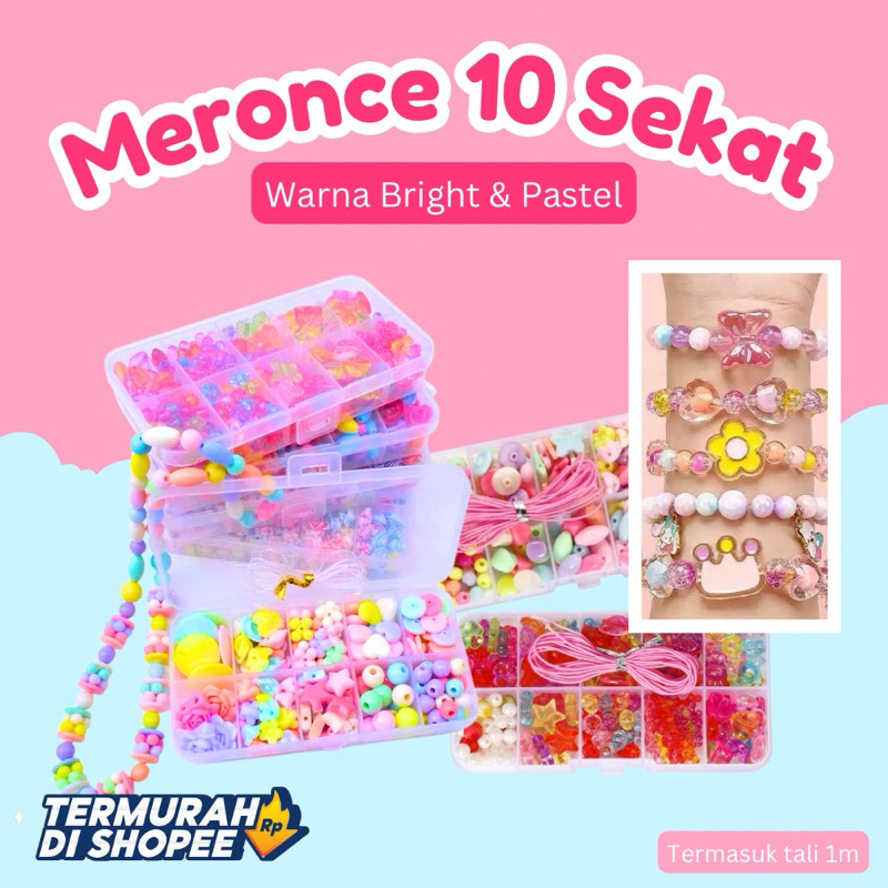 Jual Mainan meronce 3D BEADED DIY/ Kotak Manik Meronce dengan box sekat ...