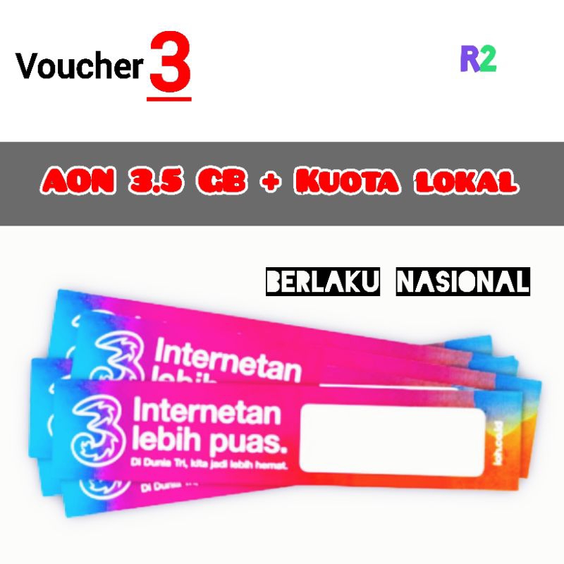Jual Voucher Tri AON 3.5 GB Nasional | Shopee Indonesia