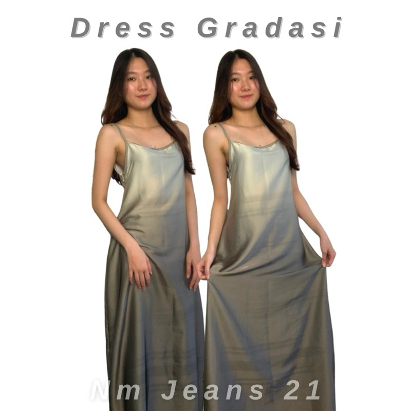 Jual Dress Gradasi Mewah Lengan Pendek Satu Tali Baju Party Sexy Cantik ...