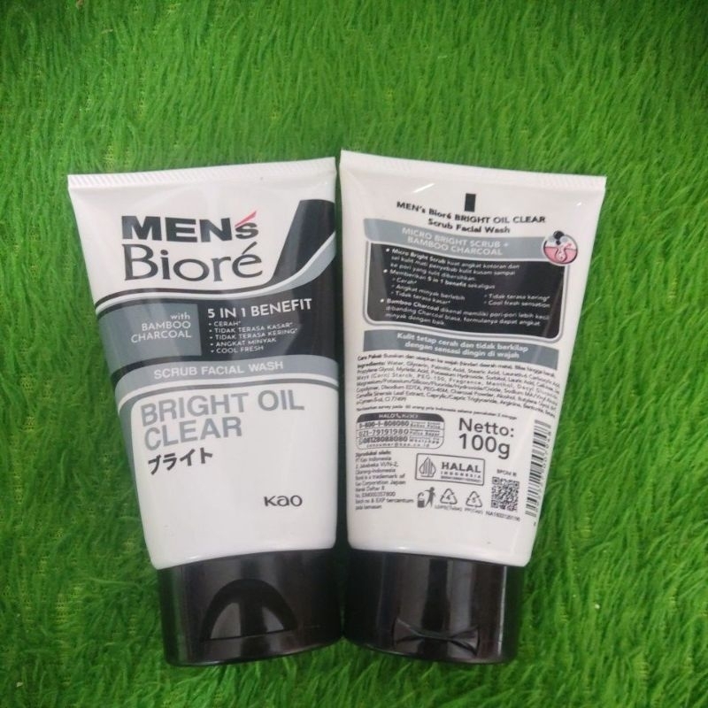 Jual Biore Men|Men's Biore Scrub Facial Wash Bright Oil Clear 100gr ...