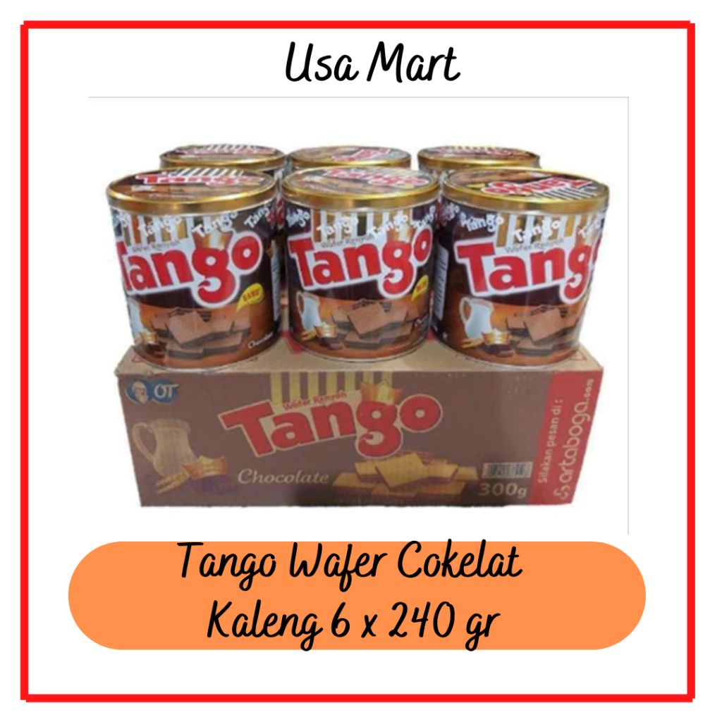 Jual 1 DUS Tango Wafer Kaleng Coklat (isi 6 kaleng) | Shopee Indonesia