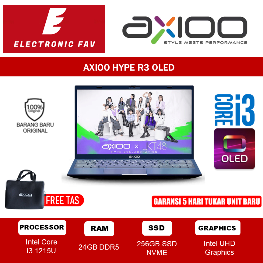 Jual Axioo Hype-R3 OLED i3 1215U RAM 24GB 256GB 14.0" FHD (UNDER 1KG ...