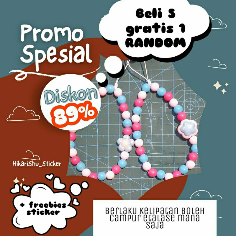 Jual Strap Hp Manik Aesthetic manik pastel mix bunga candyland ...