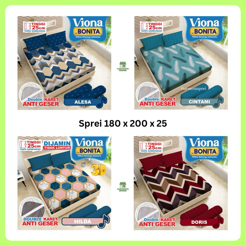 Jual Sprei Viona by Bonita. Motif Abstrak, size King 180 x 200 T.25 ...