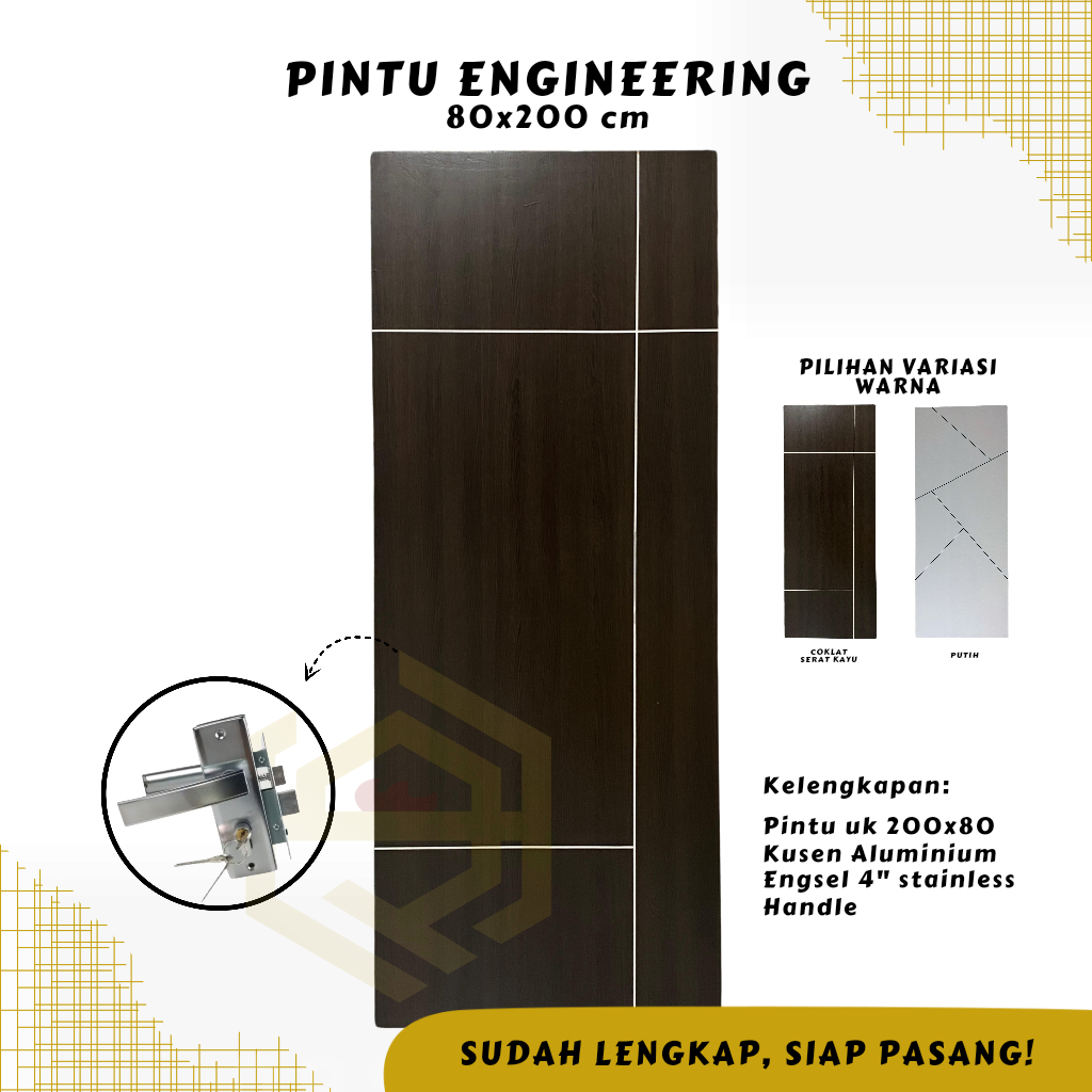 Jual 1set Lengkap Pintu Engineering Swing/Biasa (kusen, pintu, engsel ...
