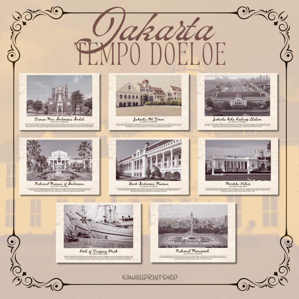 Jual Vintage Postcard Jakarta City | Kartupos Motif Lawas Vintage Tempo ...