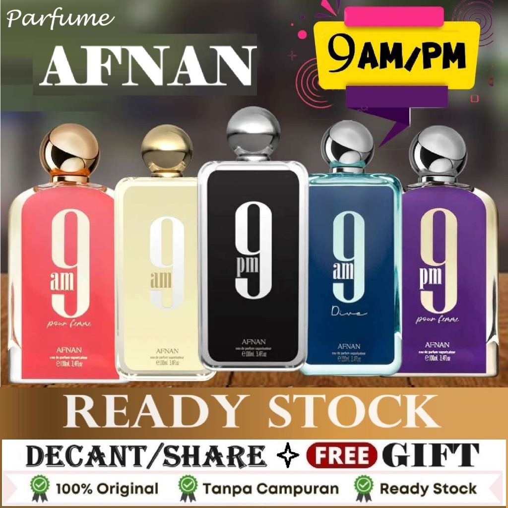 Jual (Free Tester) Decant Afnan 9 Series ( 9pm 9am dive 9pm rebel ...