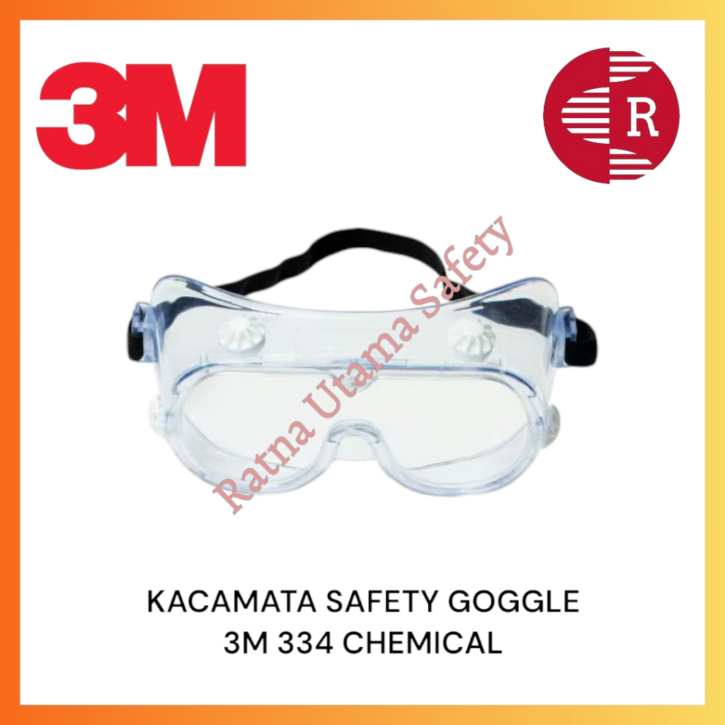 Jual Kacamata Safety Goggle 3M 334 Chemical Splash Anti Fog ...