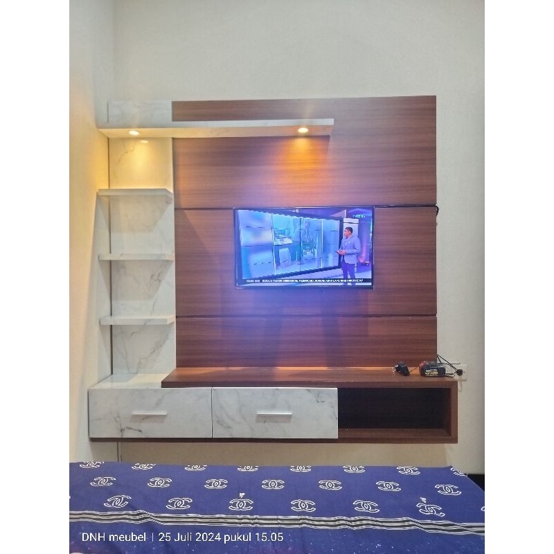 Jual Backdrop TV gantung nempel dinding | Shopee Indonesia