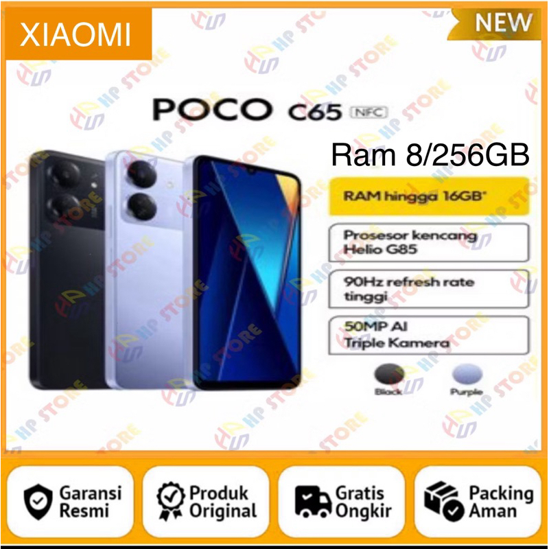 Jual Xiaomi poco C65 Nfc 8/256GB Garansi Resmi Prosesor kencang Helio ...