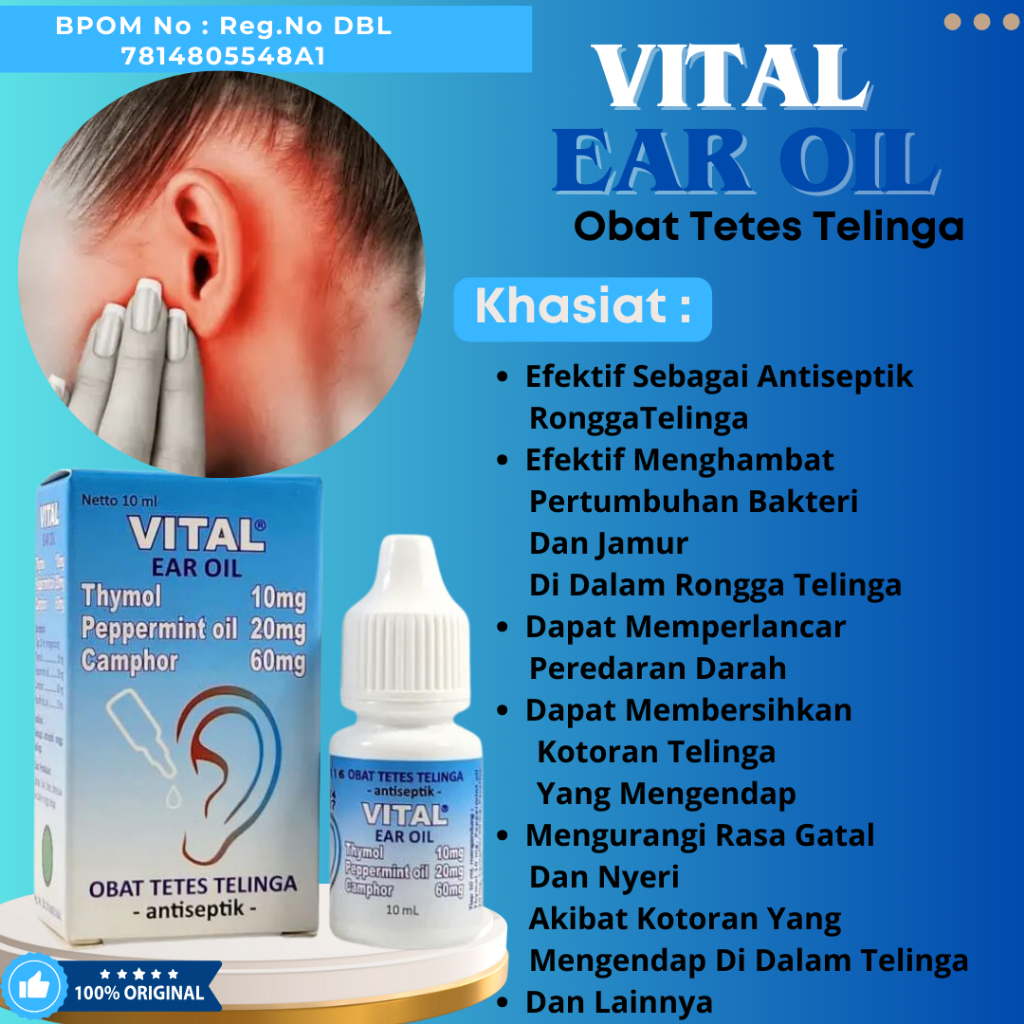 Jual Vital Ear Oil Obat Tetes Telinga Ampuh Sebagai Antiseptik Rongga ...
