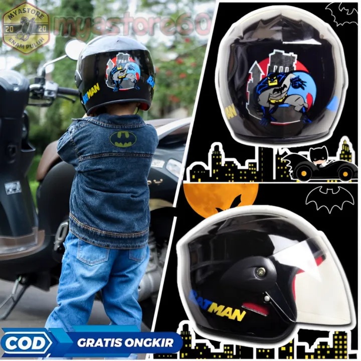 Jual Helm Anak Lucu Murah Bermotif Motif Gambar Karakter BATMAN BETMEN ...