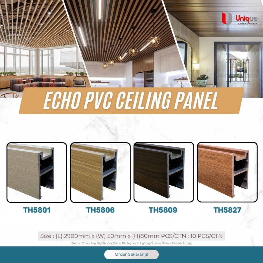Jual ECHO Ceiling PVC Plafon Click On 5cm / PVC Ceiling Plafon Indoor ...
