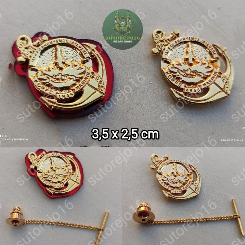 Jual pin safari kerah kuningan tni al marinir jangkar | Shopee Indonesia
