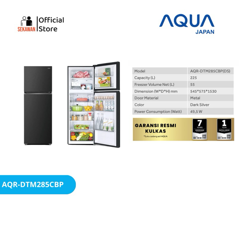 Jual KULKAS AQUA 2 PINTU AQR DTM285CBP(DS) | Shopee Indonesia