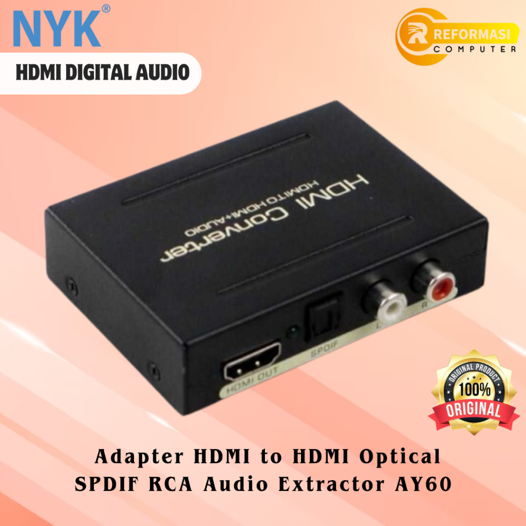 Jual NYK Converter Adapter HDMI to HDMI Optical SPDIF RCA Audio ...