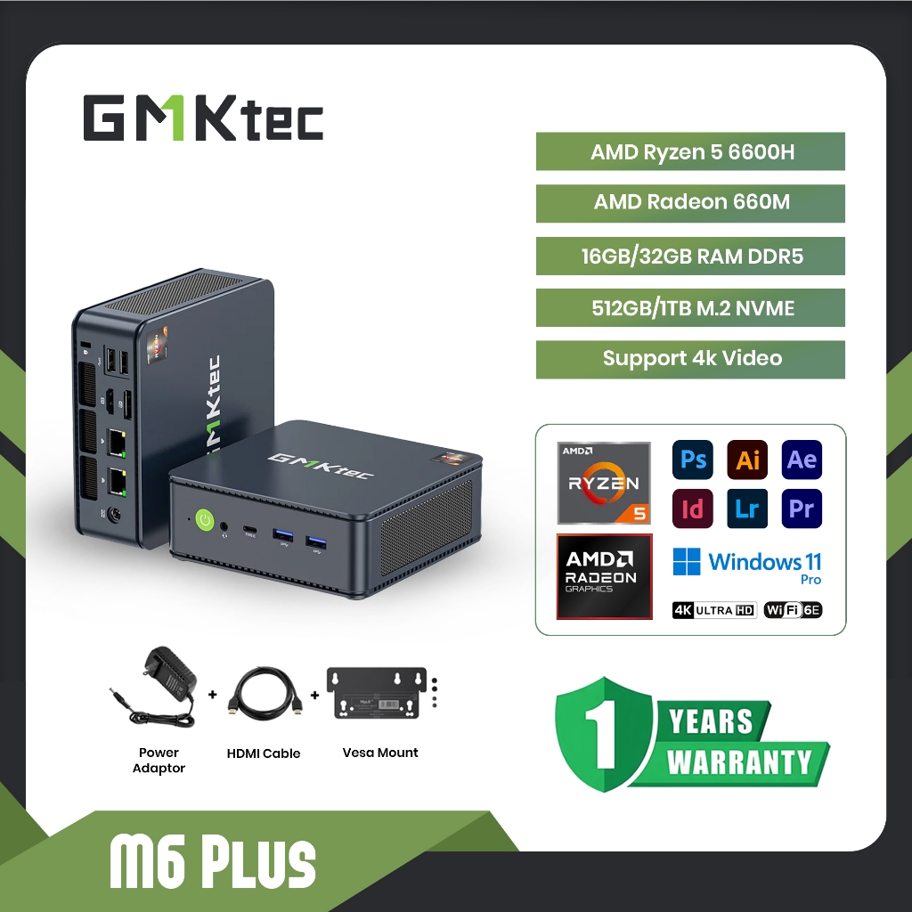 Jual GMKTEC Mini PC Gaming M6 AMD Ryzen 5 6600H GMKTEC 16GB RAM DDR5 ...