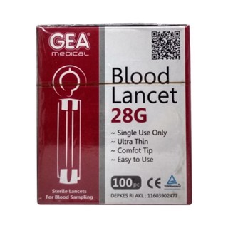 Jual BLOOD LANCET GEA 28G ISI 100 PCS | Shopee Indonesia
