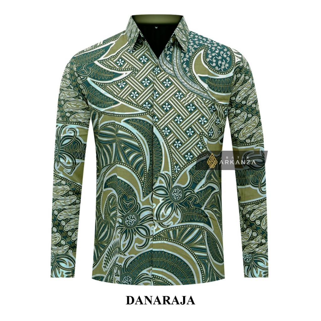 Jual BATIK ARKANZA STORE Motif DANARAJA Kemeja Baju Batik Pria Cowok Laki Slimfit Full Lapis ...