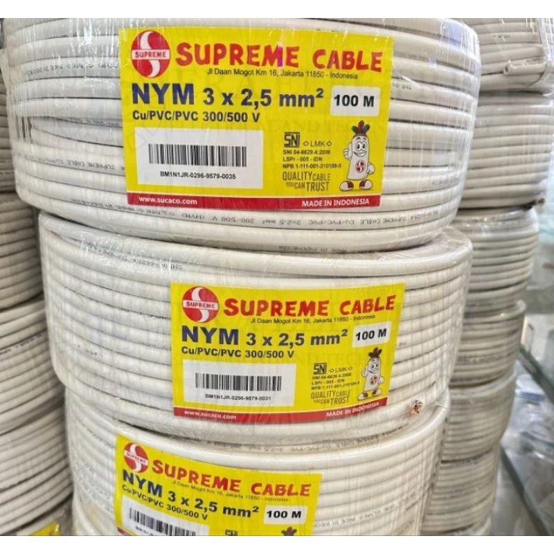 Jual Kabel Supreme Kawat Tembaga NYM 3X2,5 3X2,5 panjang 100Meter Original | Shopee Indonesia