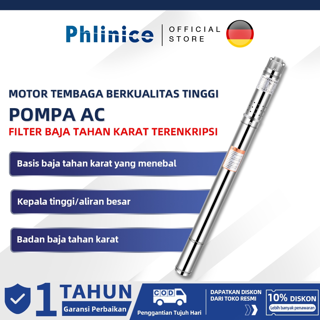Jual Phlinice Pompa sumur dalam stainless steel pompa submersible ...