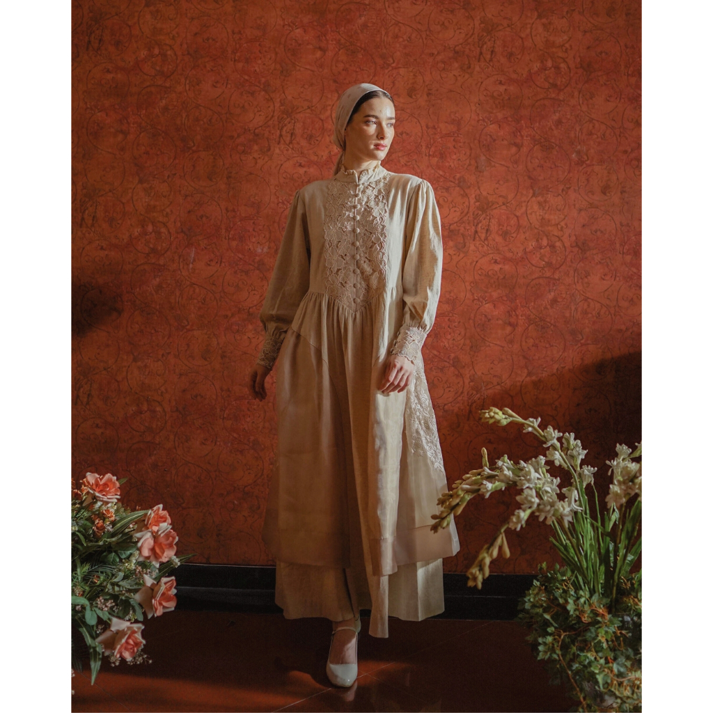 Jual Sausan - Sencia Pastella Dress - Dress Linen Embrodery Premium ...