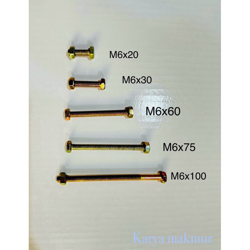 Jual BAUT KUNING DAN MUR KUNCI 10 / M6 | Shopee Indonesia