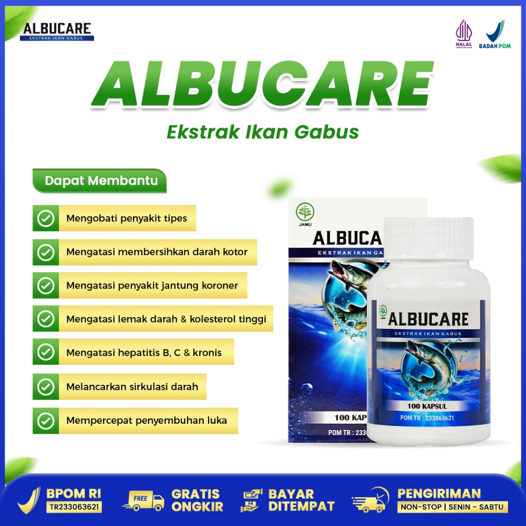 Jual Albucare Vitamin Albumin Multivitamin Ektrak Sari Kutuk Ikan Gabus 100% Original BPOM 100 ...