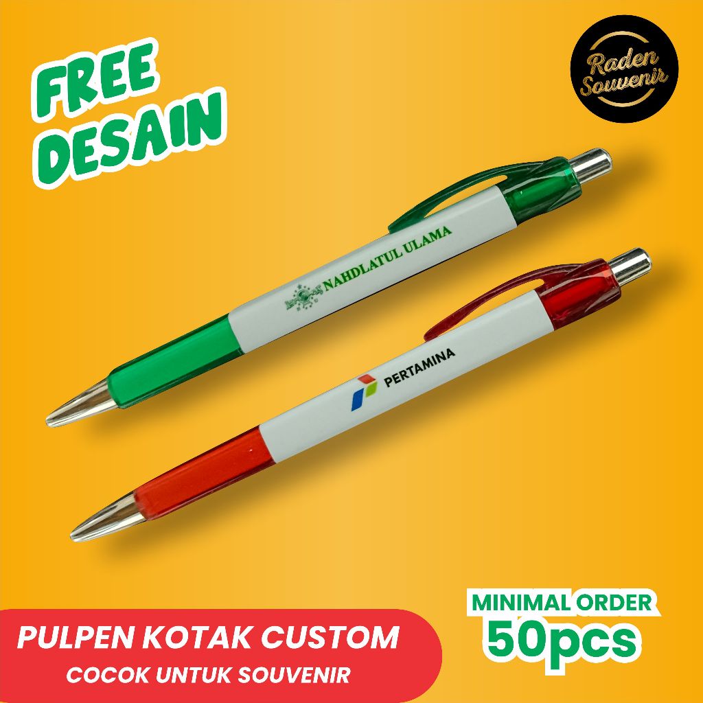 Jual Pulpen Square Kotak Custom Print Sticker Uv Desain Souvenir ...