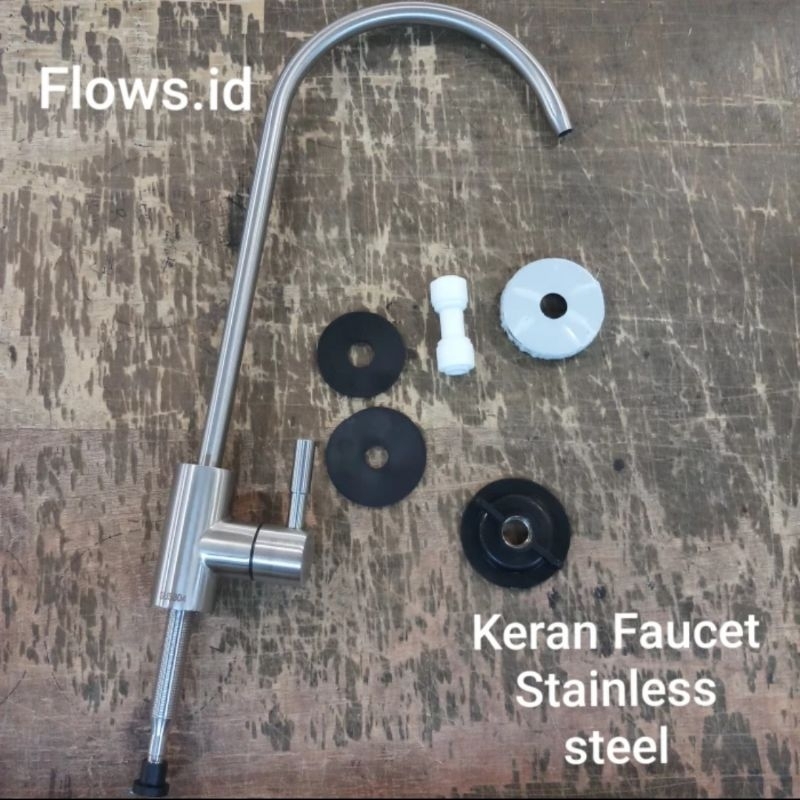 Jual Kran Faucet Stainless Steel RO / Keran Angsa ss Filter Reverse ...