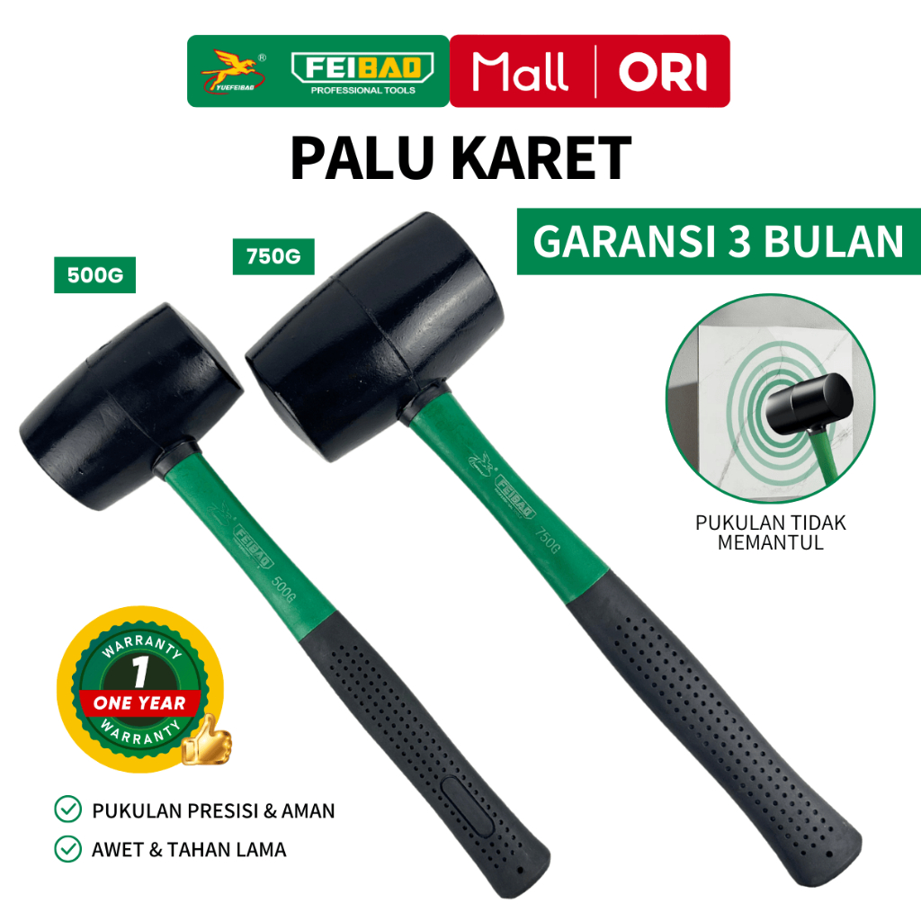 Jual Feibao Palu Karet / Rubber Hammer / Palu Lantai Ubin Keramik / 8 ...