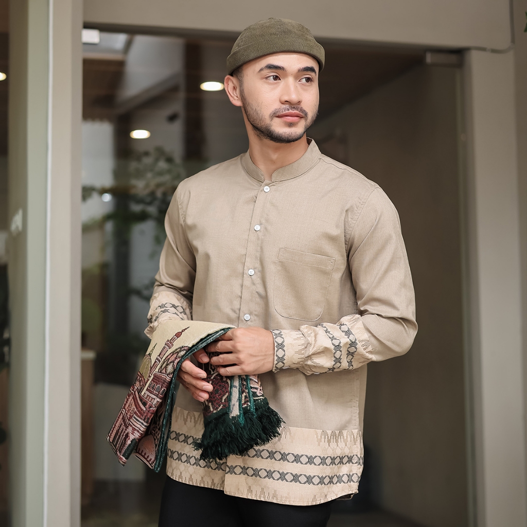 Jual HSRM - Saed Koko Shirt Gold | Kemeja Koko Pria Ramadan Lengan ...