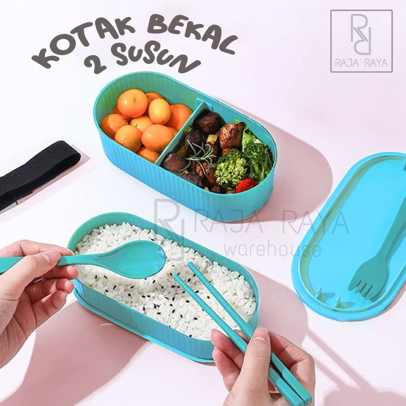 Jual LUNCH BOX BENTO 2 SUSUN FREE ALAT MAKAN/KOTAK BEKAL JEPANG 2 SUSUN KOTAK MAKAN BPA FREE ...