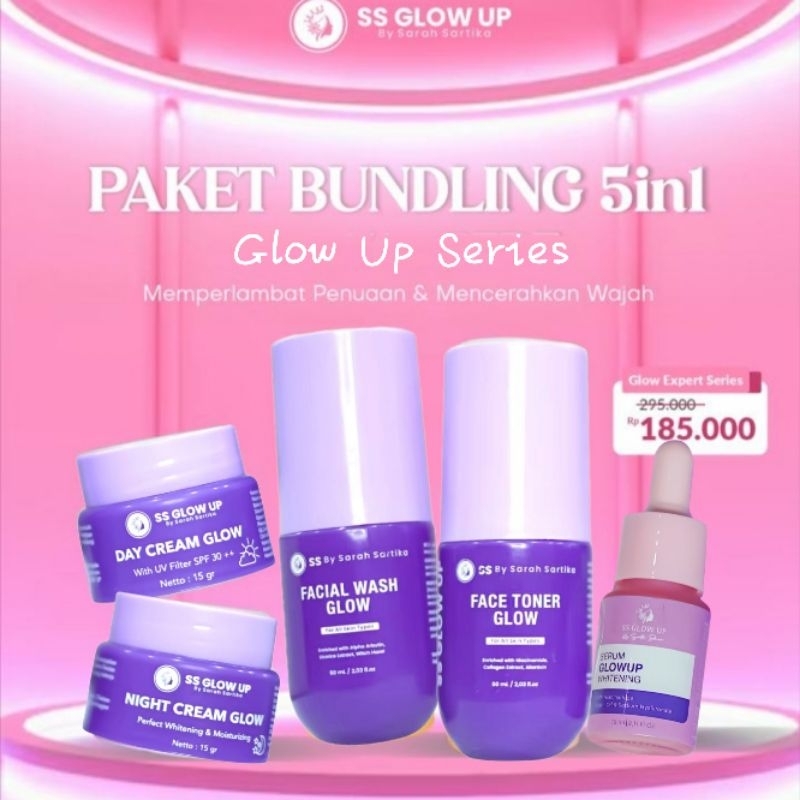 Jual Paket Bundling Glow Up + Serum ( Free Kapas ) by SS Glow Up Sarah ...