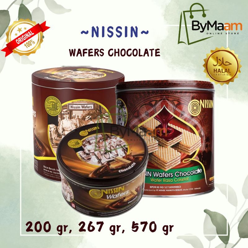 Jual NISSIN Wafers Chocolate Kaleng 180gr, 267gr, 570gr | Wafer Cokelat ...