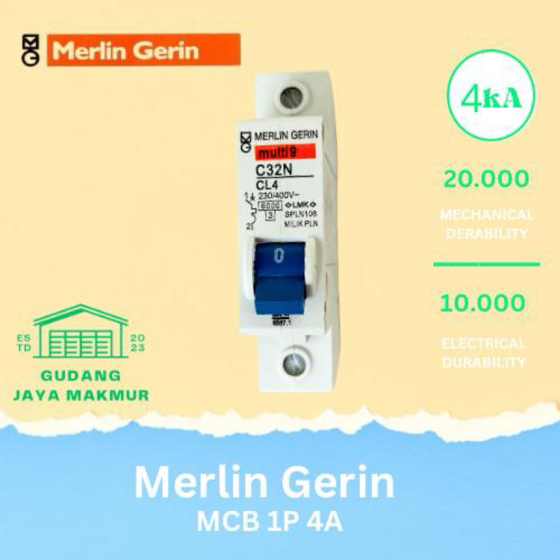 Jual MCB MERLIN GERIN 1 PHASE 2A 4A 6A 10A 16A 20A 25A 32A 40A | Shopee Indonesia