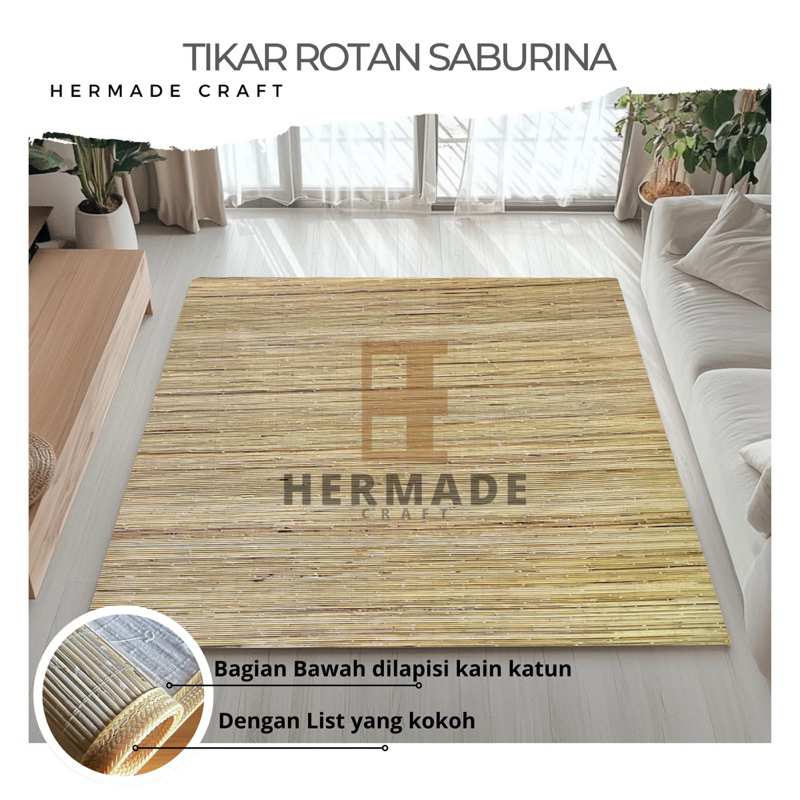 Jual Tikar Rotan Saburina Lampit Kulit Rotan Kalimantan | Shopee Indonesia