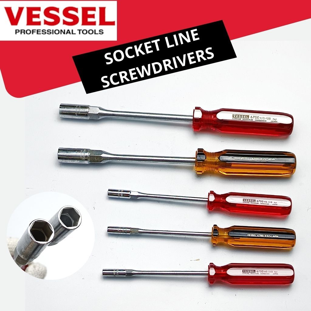 Jual Vessel Obeng Power Socket Screwdriver Tipe 6700 Hexagonal Bolts ...