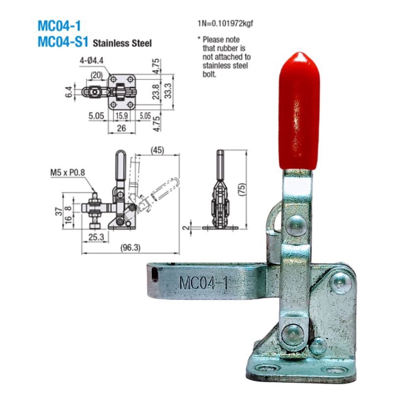 Jual Toggle Clamp penjepit Vertikal MC04-1 Misumi original Baru Clamp ...